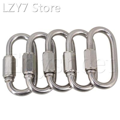 5pcs M5 Silver Stainless Steel 304 Snap Quick Hook Carabiner
