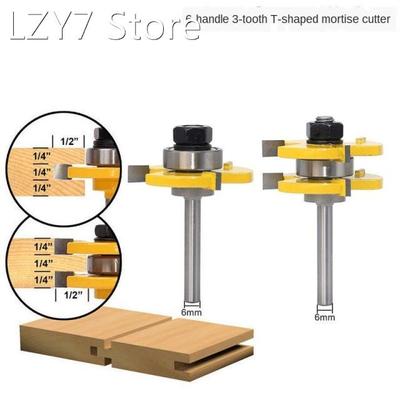 2pc Milling Cutter for Wood 6MM Shank Tongue Groove Router B