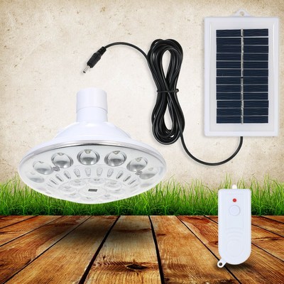1W Solar Powered Bulb Light 3 Lighting Mode Outdoor Indoor P