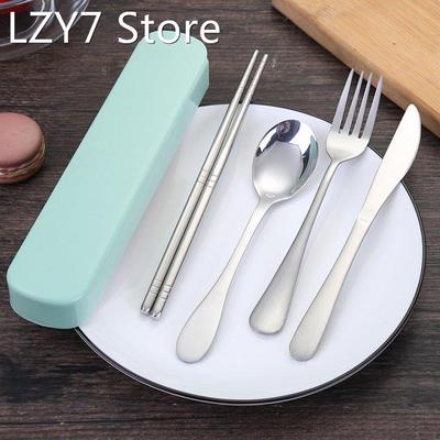 4 PCS Kitchenware Set Portable Chopsticks Fork Spoon Travel