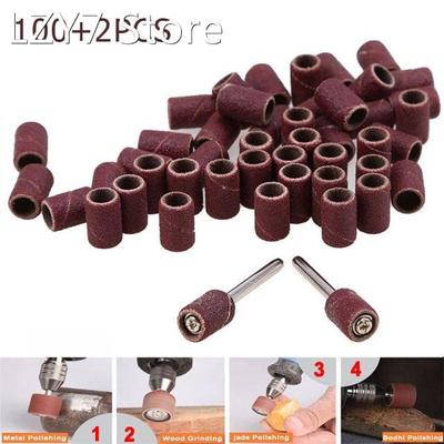 100pcs 320 Grit Drum Sanding Bands Sleeves + 2pcs Mandrels S