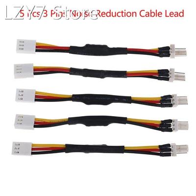 5Pcs 3Pins Noise Reduction Cable Lead For PC Cooling Fan