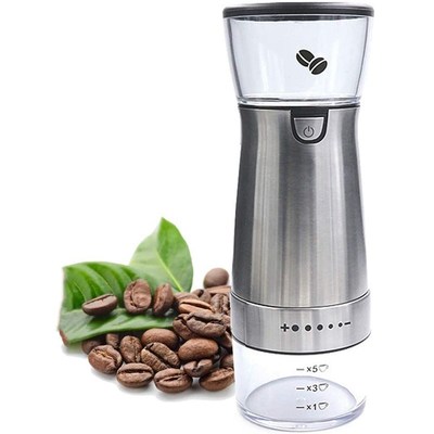 Electric Handheld Coffee Grinder, Portable Rechargeable Burr