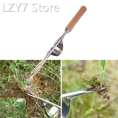 Wooden Handle Stainless Steel Manual Weeding Tool Garden Pul