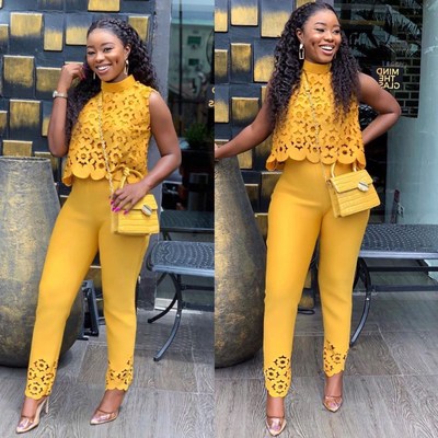 A lot of temperament show thin sleeveless hollow out yellow