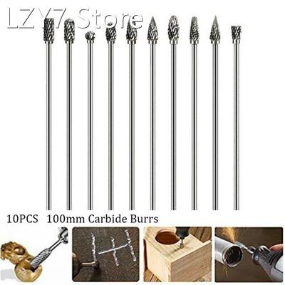 10Pc 4Inch Long Double Cut Tungsten Solid Carbide Rotary Dri