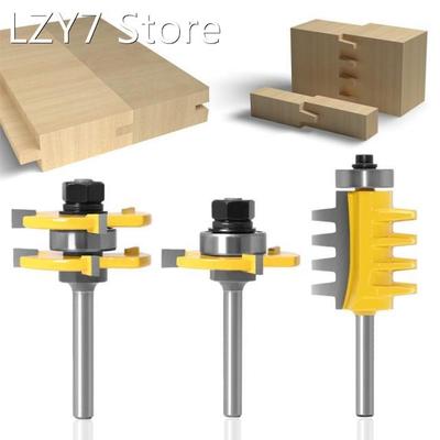 3PC 1/4 8mm Shank Milling Cutter Router Bits T-slot Wood Cu