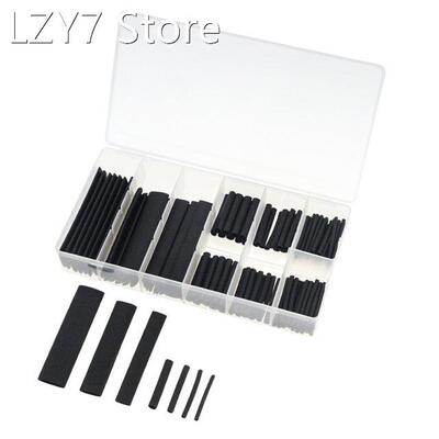 127PCS/Box 2:1 Black Polyolefin Shrinking Assorted Heat Shri