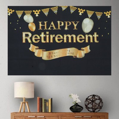 2Size Happy Retirement Photography Background Backdrop Smoot