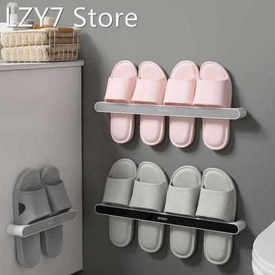 Bathroom Seamless Non-perforated Slippers Rack Towel Rack St