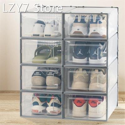 Plastic Sneakers Boxes Drawer Organizer Dustproof Storage Tr