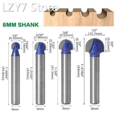 4PCS 6mm Shank Professional level Ball Nose Router Bits Set