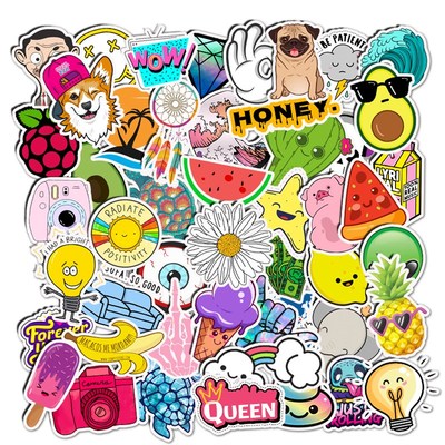 50PCS Cartoon Cute Vsco Girl Stickers Things Vinyl Waterproo