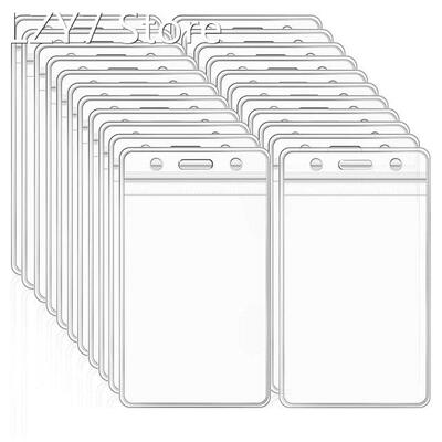 50Pcs ID Card Name Badge Holder Clear Plastic Name Badge ID
