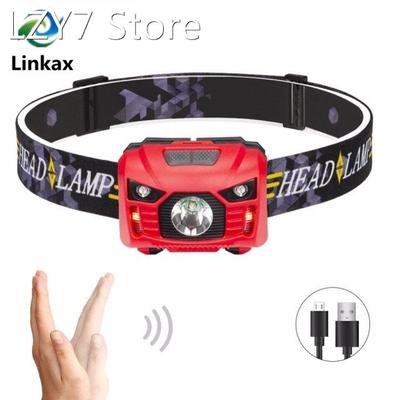 White+Red LED Rechargeable Running Headlamp 3000Lm Body Moti
