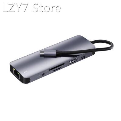 9-In-1 Type-C Adapter With Gigabit Ethernet, HDMI-Compatible