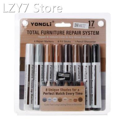 17Pcs Furniture Touch Up Kit Markers & Filler Sticks Woo