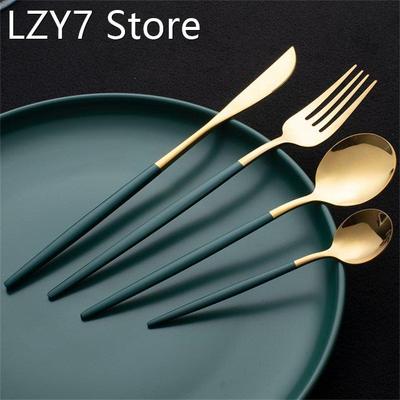 24PCS Stainless Steel Cutlery Set Elegant Mirror Polished Ta
