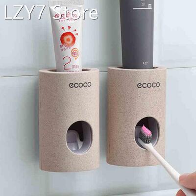 Automatic Toothpaste Dispenser Wall Mount Dust-proof Toothbr