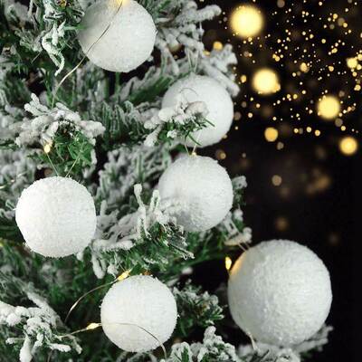 6/12pcs 4/6/8/10cm White Christmas Balls Round Styrofoam Bal