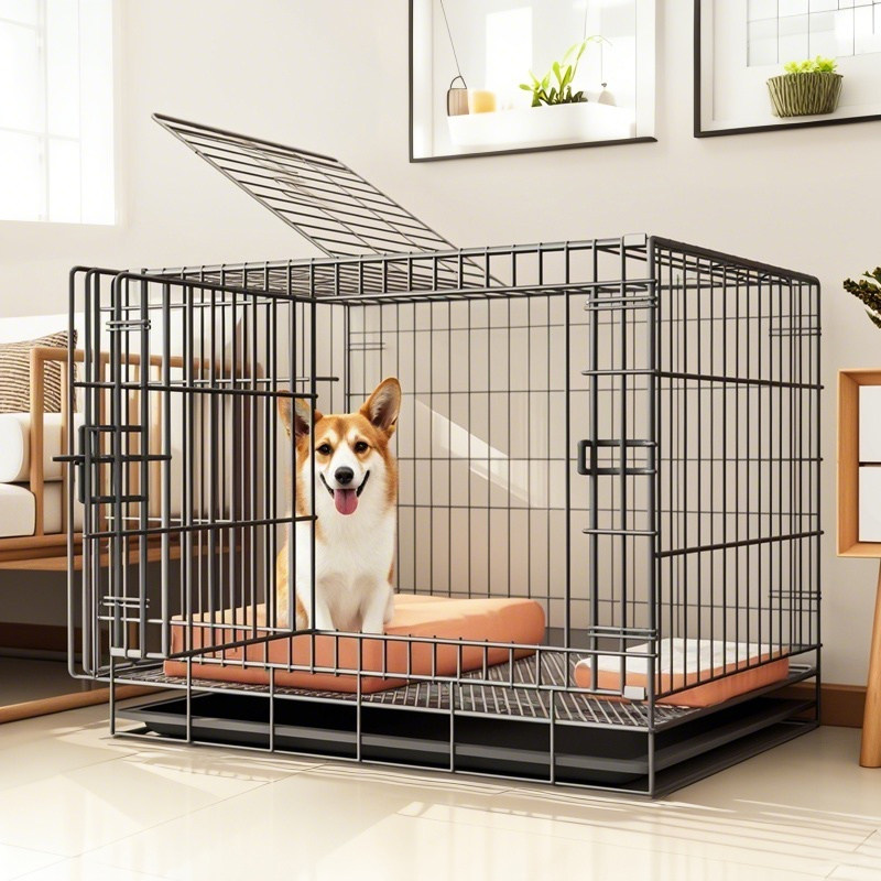 狗笼子室内小型犬家用中型宠物笼子带托盘宠物笼泰迪比熊折叠狗笼