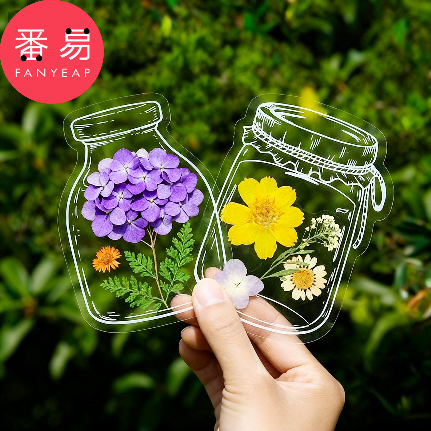 干花书签膜A1pq808-树叶植物标本塑封膜透明干花压花书签贴