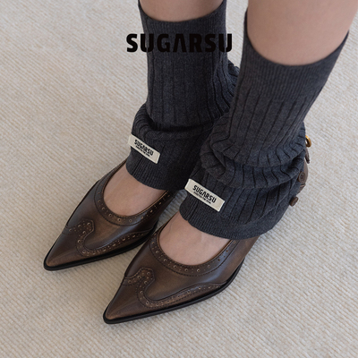 SugarSu/酥履SUGARSU酥履 秋冬纽扣袜套休闲外穿棉女