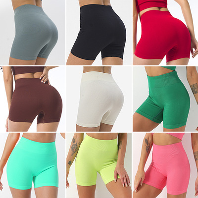 Women Ribbed Shorts Gym Sports Short Push Up Workout Biker