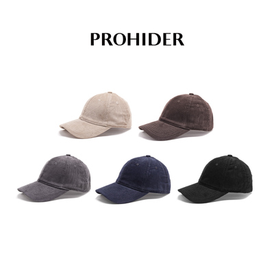 PROHIDER秋冬灯芯绒纯色棒球帽