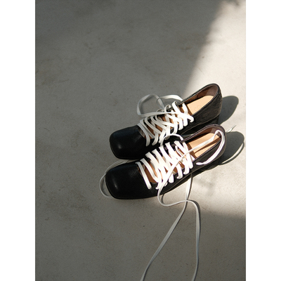 敦绿岛·缠绕丨Entanglement 粗跟高跟绑带芭蕾鞋