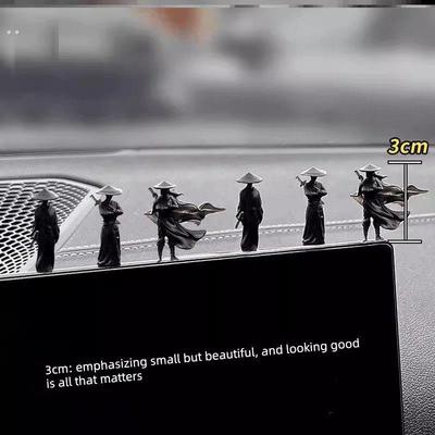 创意桌面侠客汽车窗边中控台摆件江湖古风车内治愈系车内装饰摆设