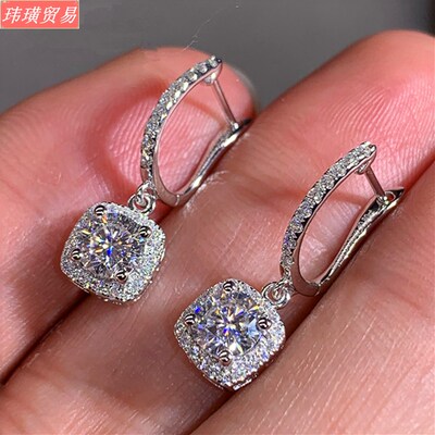 nouveau à la mode forme carrée goutte boucles d'or 方形环