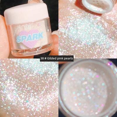 梦境清透爆闪高光粉珠光亮晶晶蜜桃色自然提亮卧蚕初学者平价彩妆