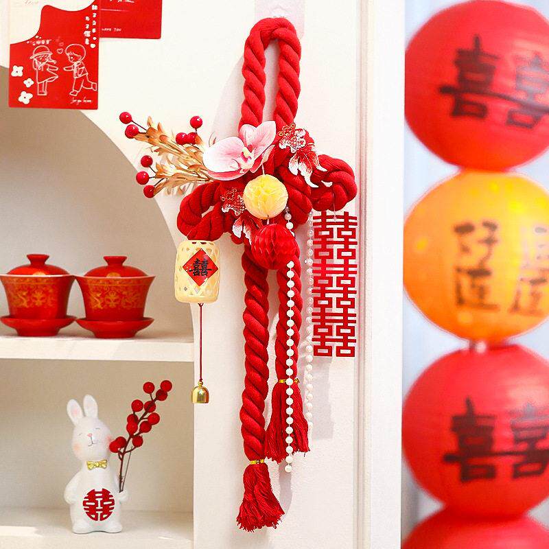 婚房饰万字结喜字挂饰婚用品门房把手FXF1274婚结礼卧室装装扮客