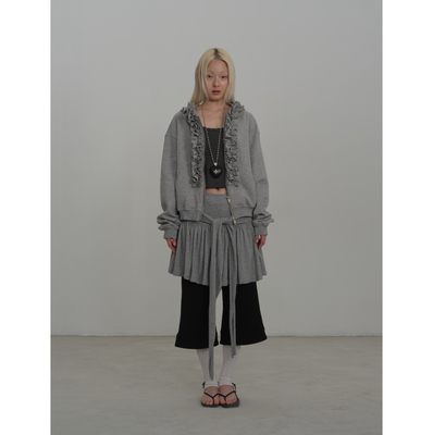 木耳边轻亚风卫衣开衫