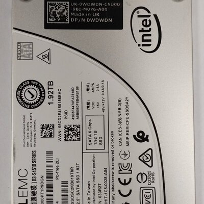 EMC 1.92T SATA 0WDWDN SSDSC2KB019T8R 服务器固态SSD S4510议价