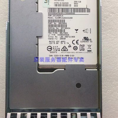 SAS 200G 12Gb SSD固态硬盘 HUSMM1620ASS200 RD650议价
