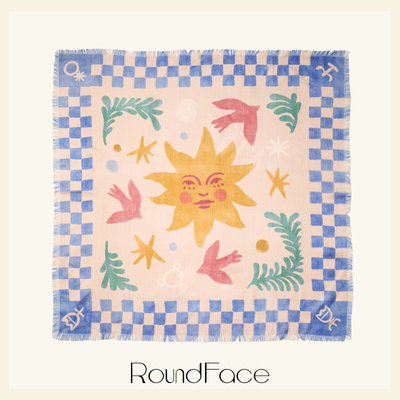 RoundFace太阳神系列真丝格围度假秋冬