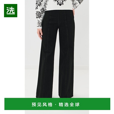 1h可退 香港直邮ULLA JOHNSON 女士 Bianca 阔腿牛仔裤 black黑色