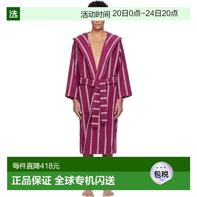 1h可退 香港直邮Tekla 男士 粉色 Terry Hooded 浴袍 HBTH282Stri