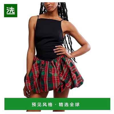 1h可退 香港直邮Free People 自由人 女士 Tinsel Kiss 格子迷你