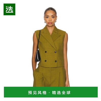 香港直邮THEORY 希尔瑞 女士 耸肩双排扣背心 P0605101