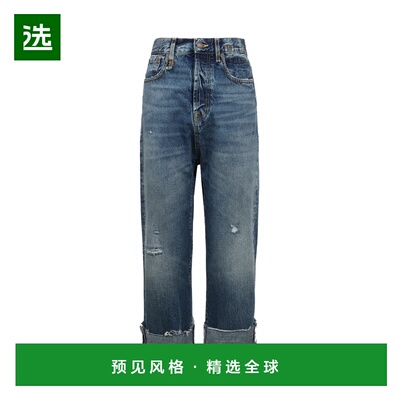 香港直邮R13 女士牛仔裤 R13W6452D283C SS2025 蓝色 五口袋直筒