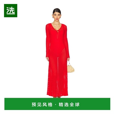 1h可退 香港直邮Simkhai 女士 Elton 锁孔中长连衣裙 1251300SW