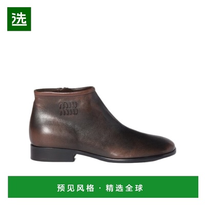 香港直邮Miu Miu Fume 皮革短靴 5T519E3KY8F025