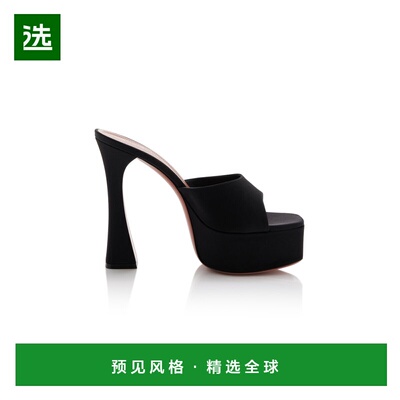 香港直邮Amina Muaddi 女士 Dalida 绸缎防水台凉【付后1h可退】