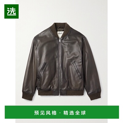 1h可退 VALSTAR 男士 宽松款皮革短夹克 407AF309V0037