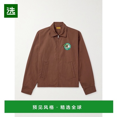 1h可退 香港直邮HUMAN MADE 男士 Drizzler 徽标印花帆布夹克 HM3