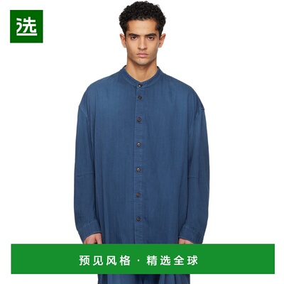 1h可退 香港直邮Hed Mayner 男士 蓝色牛仔衬衫 HMMC67034RHC302