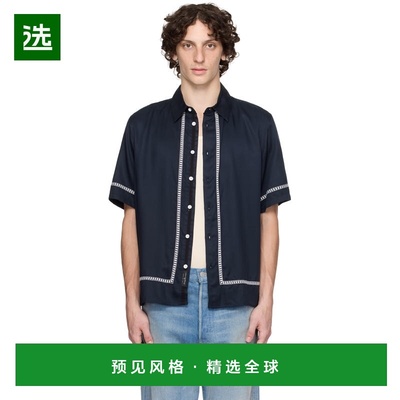 1h可退 香港直邮rag bone 瑞格布恩 男士 海军蓝 Dalton Embroide